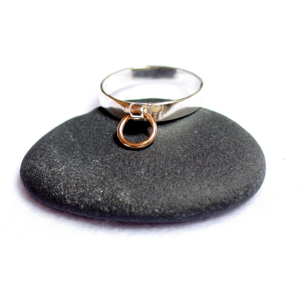 STORY OF O RING, Sterling Silver with a 9K Gold O ring. Handmade in yo ...