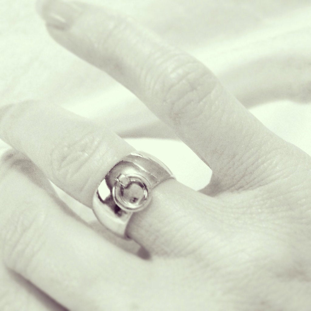 Sterling Silver, Dome Story of O ring, Extra Wide Ring of O,Handmade ...