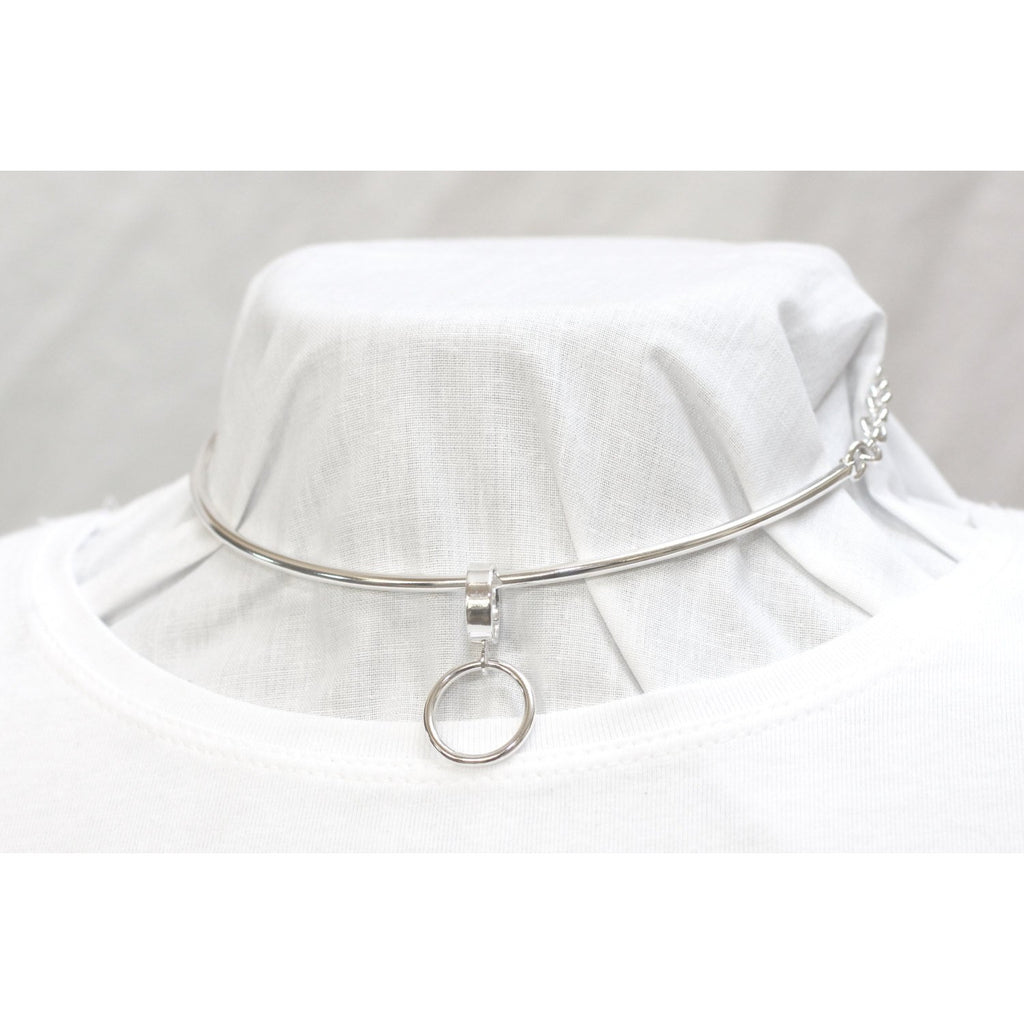 Discreet Day Collar, Removable Sterling O ring, 3mm Sterling Silver (8 ...